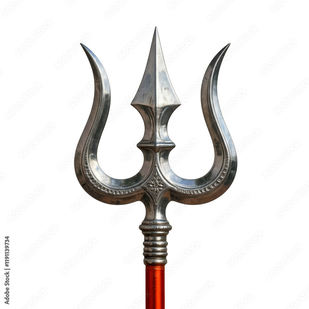 The trident of Lord Shiva isolated on white, Trishula, Trishul the symbol of Lord Shiva. Stock ...