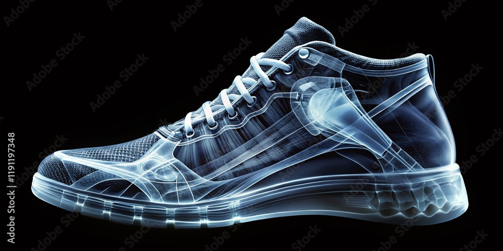 X-Ray Shoe Anatomy: Detailed Structural Composition and Design Stock ...