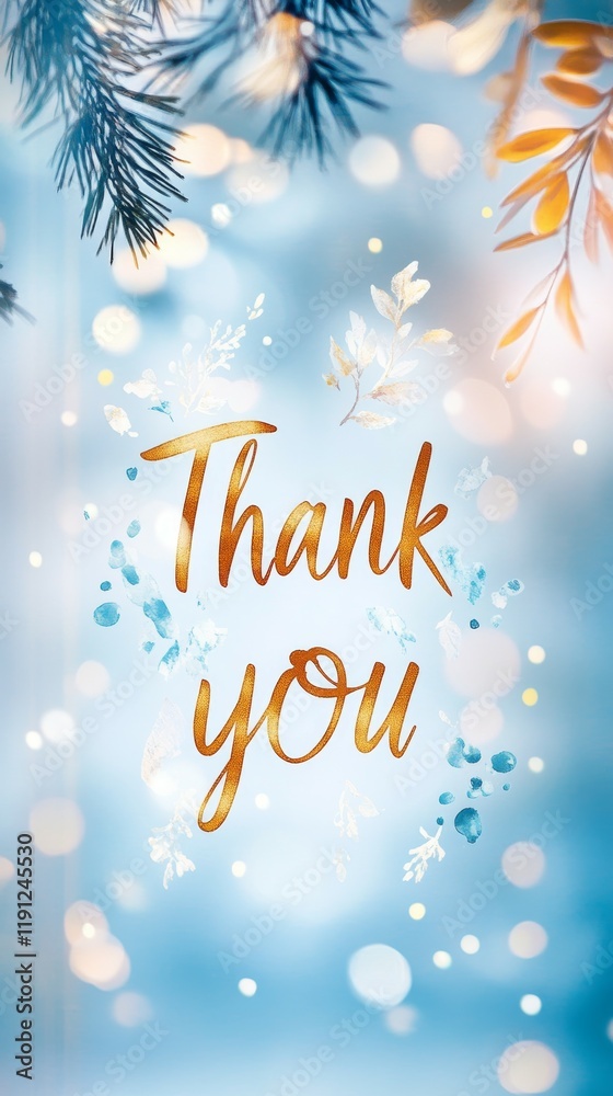 thank you, thank you letterings on bokeh blurred background, show ...