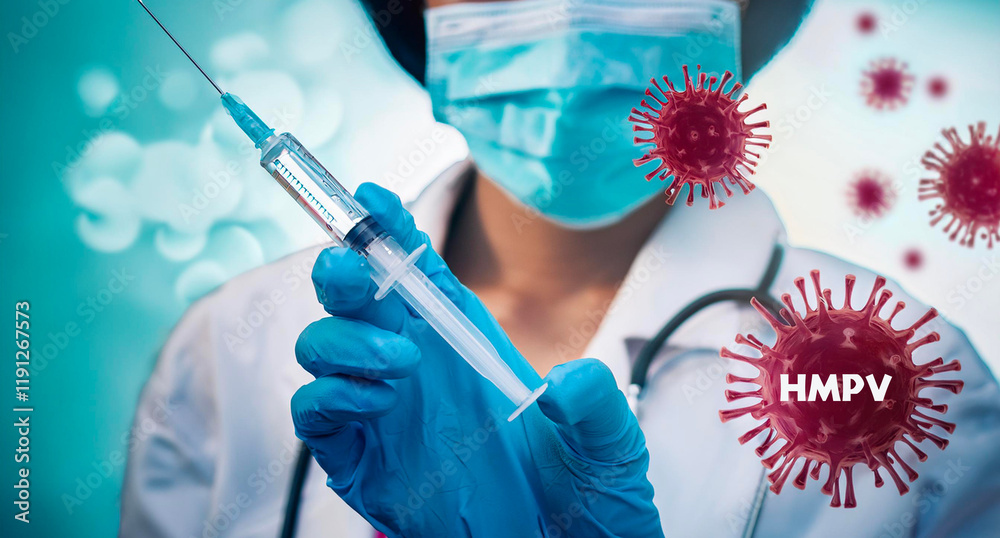 HMPV virus - Human metapneumovirus, HMPV Virus Microscopic View Stock ...