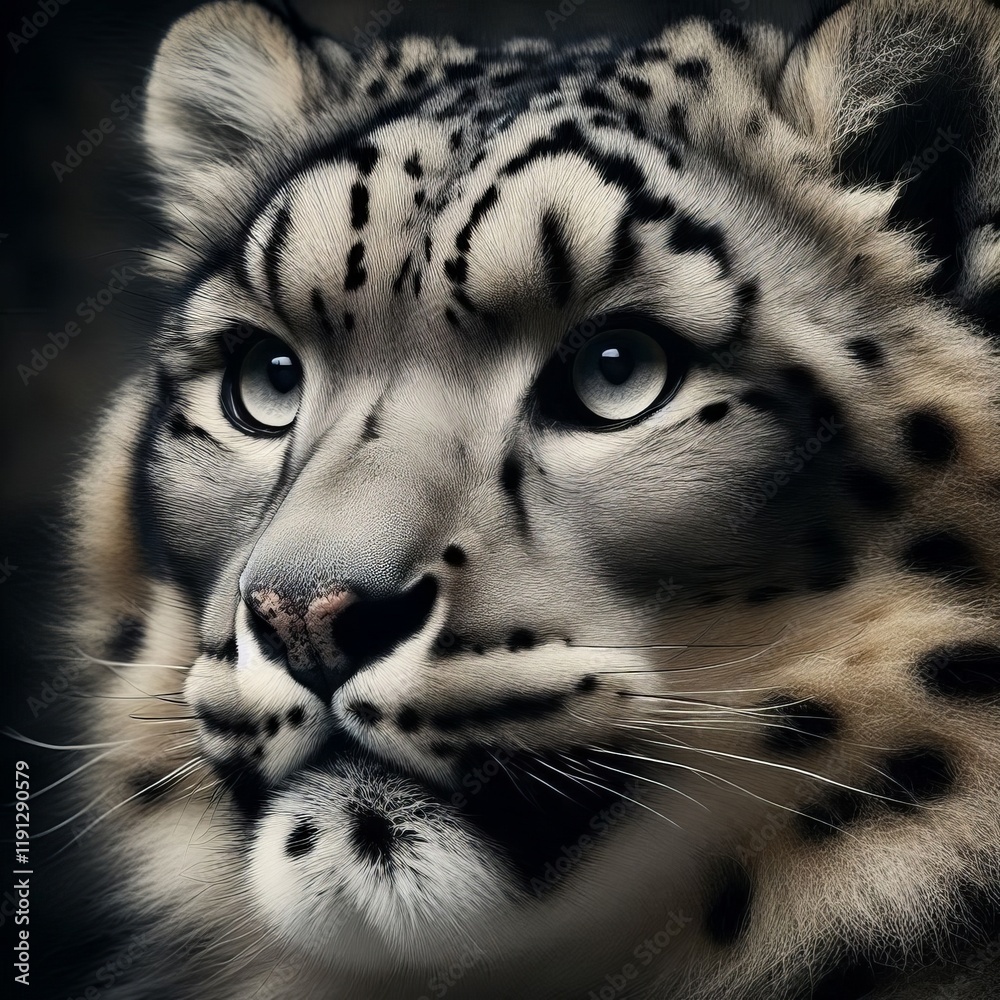 Snow Leopard High resolution image capturing its fur patterns Stock ...