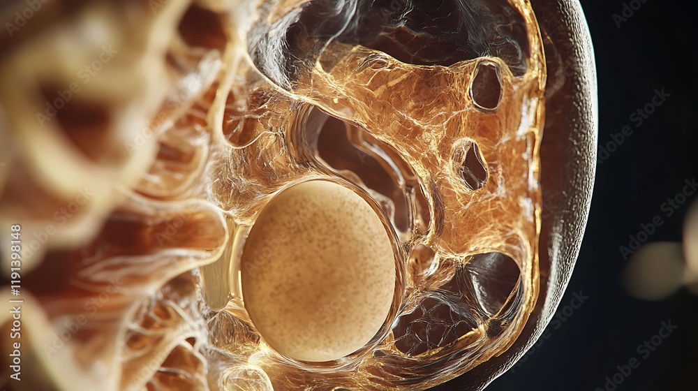 Ilustración de Stock Cross-section of the human ear displaying the ...