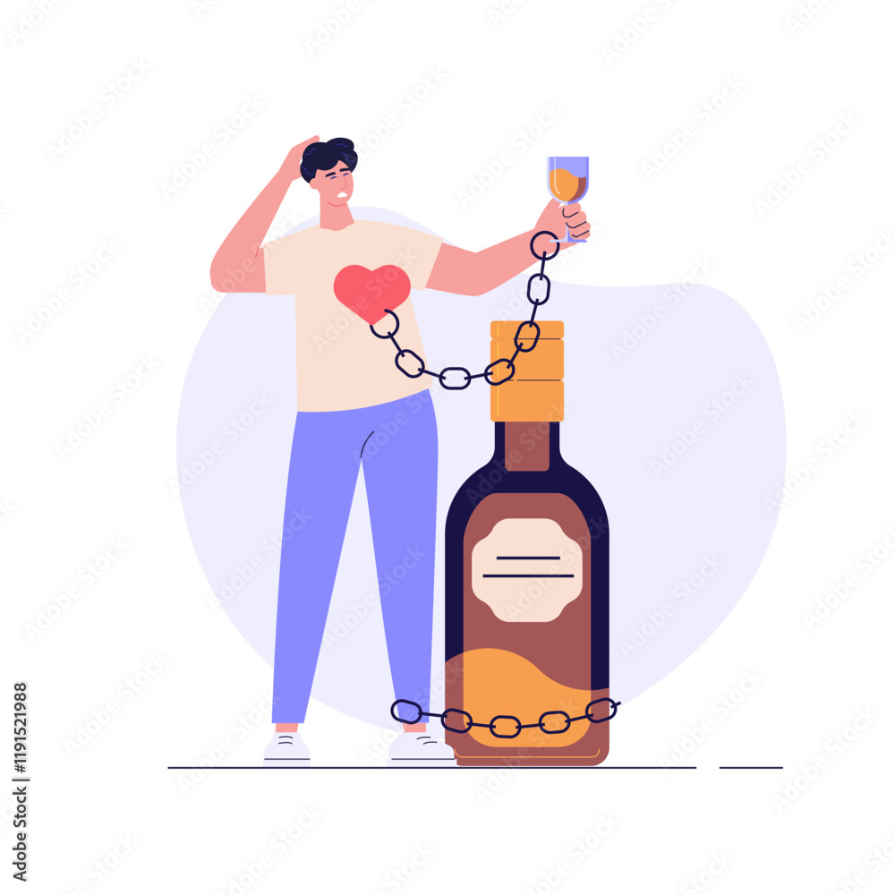 Image vectorielle Stock Stop drinking illustration. Drunk person ...