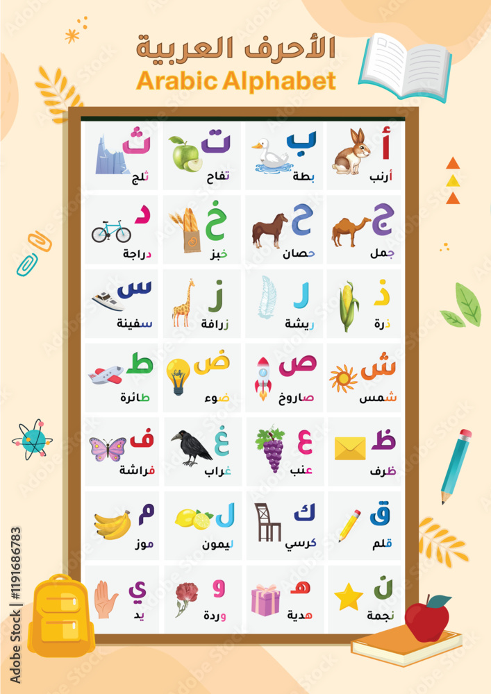Arabic alphabet Letters Fonts Editable Pack hijaiyah learning education ...