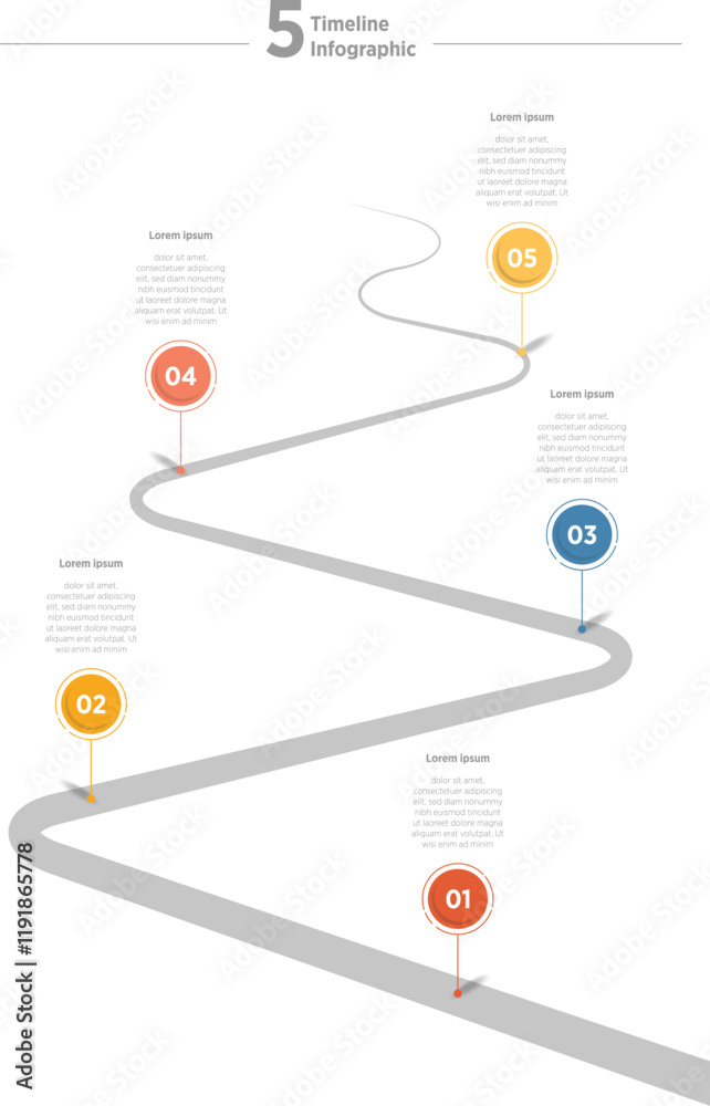Modern Process flow infographic vertical sequence. Workflow timeline ...