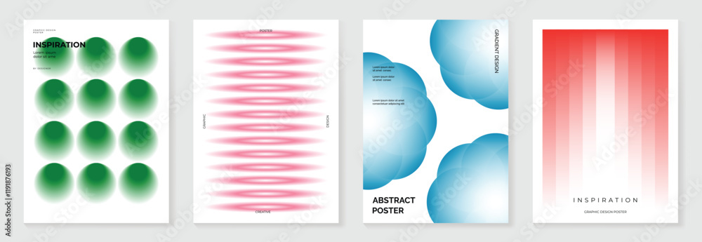 Modern gradient poster background vector set. Minimalist cover template ...