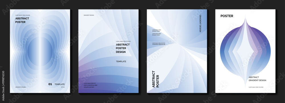 Modern gradient poster background vector set. Minimalist cover template ...