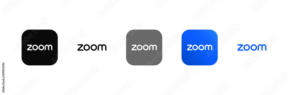 zoom meetings logo. zoom app icon , social media icons. social media ...