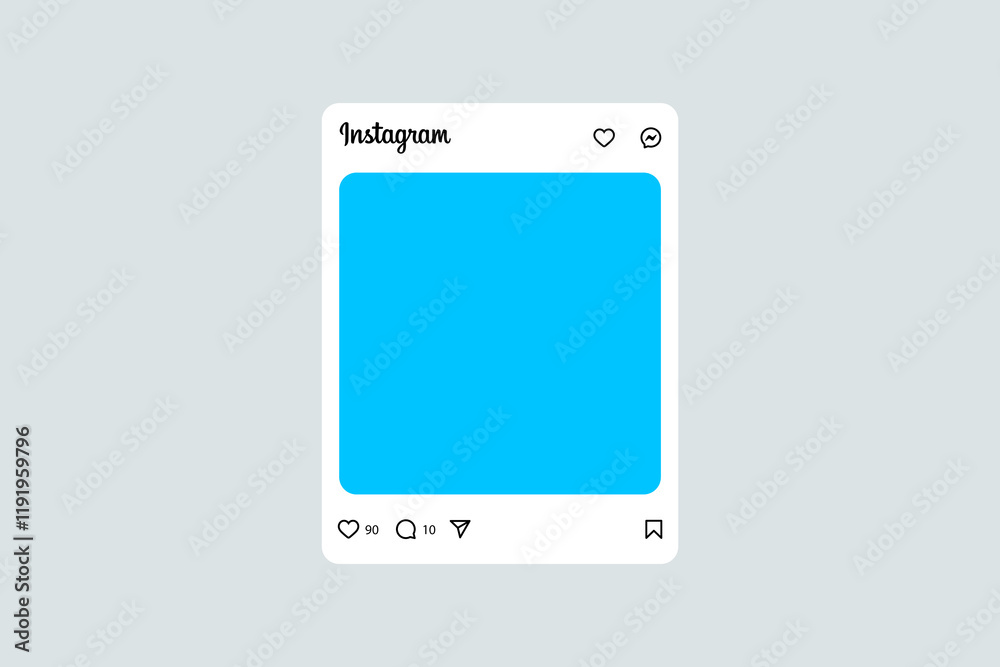 instagram post frame mockup template. social media and social network ...