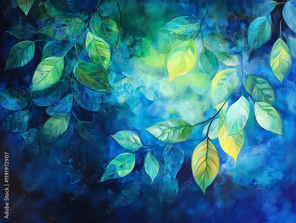 Leaves glowing as part of the water cycle, connecting to the atmosphere ...