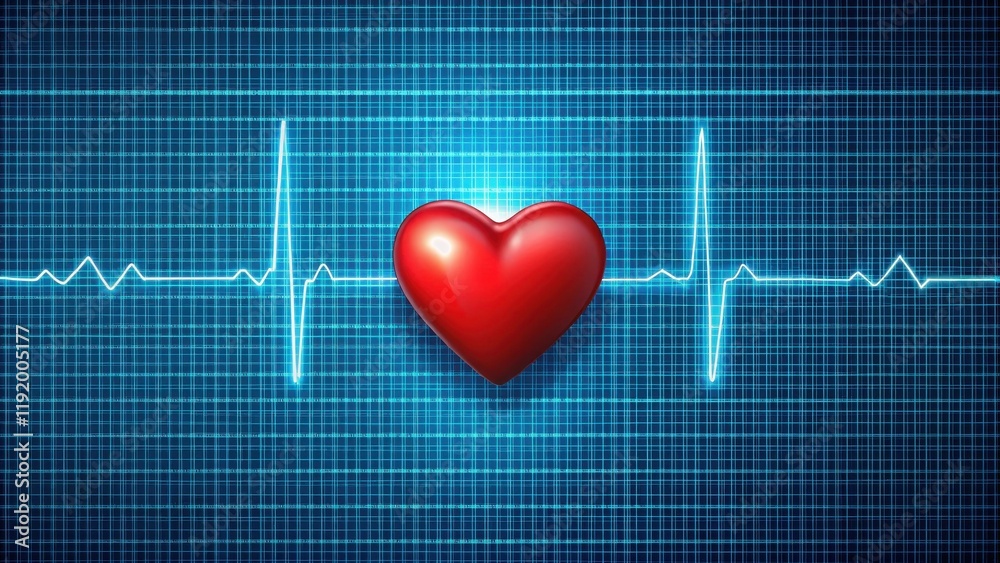 Heart beating with ECG monitor, electronic device, electrocardiogram ...