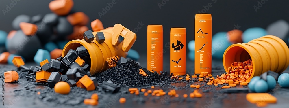 Detailed 3D rendered infographic comparing the frequencies of different ...