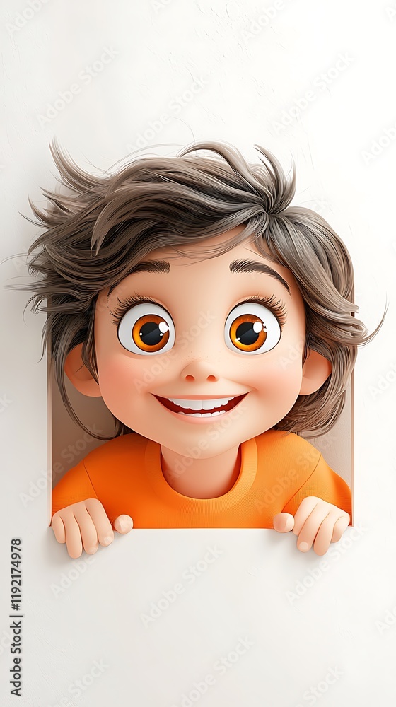 3D cartoon image with bright and eye-catching, Bright 3D Cartoon Child ...