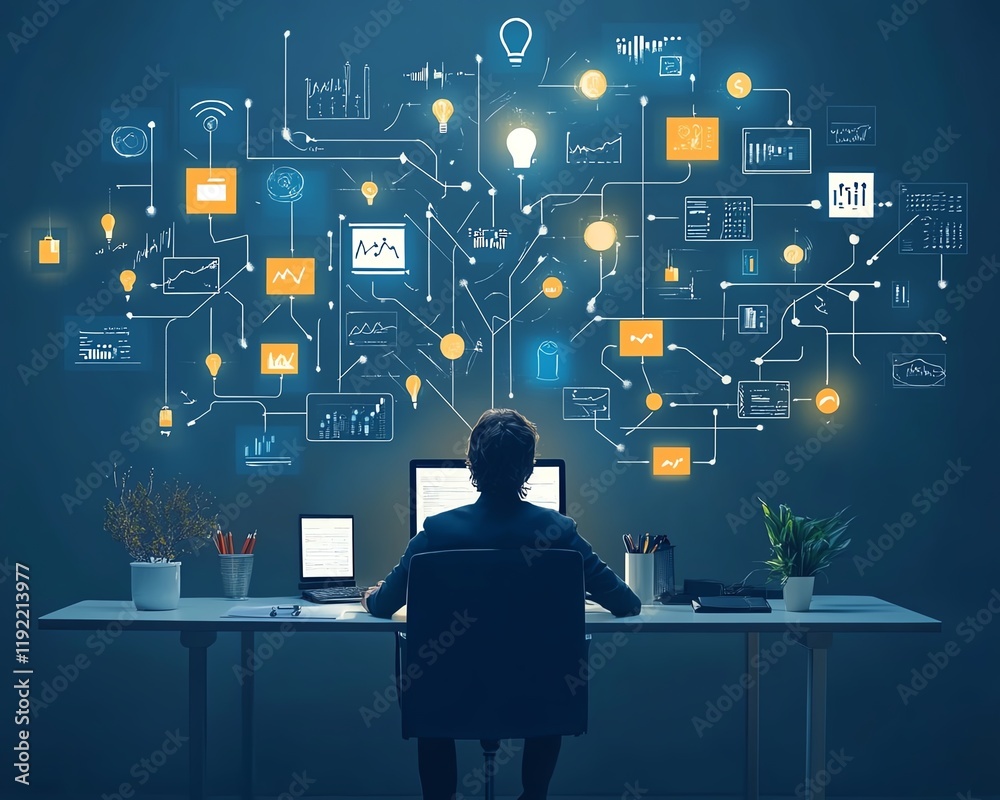 Chaotic business process with complex, messy management, tangled ...