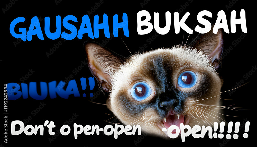 Hilarious Siamese cat meme with oversized eyes and text overlay ...