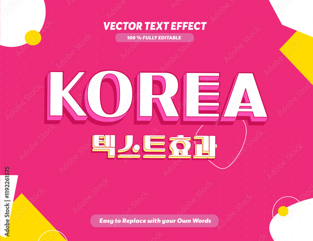 Editable text effect Korean Movie - Drama 3d cartoon template style ...