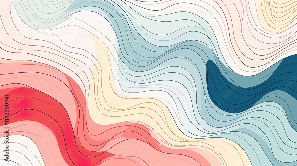 wavy line curve linear wave free form Abstract line art waves contour ...