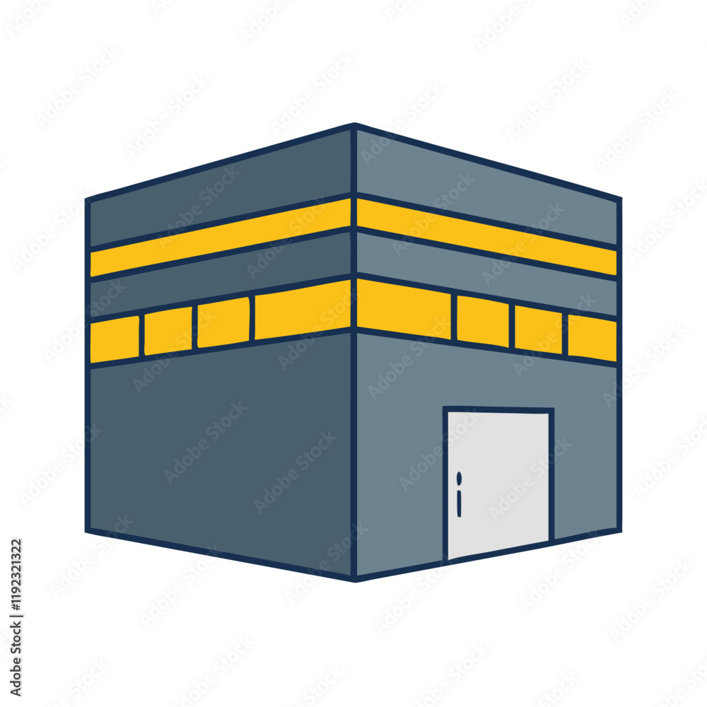kaaba vector icon, kaaba vector illustration - simple illustration of ...