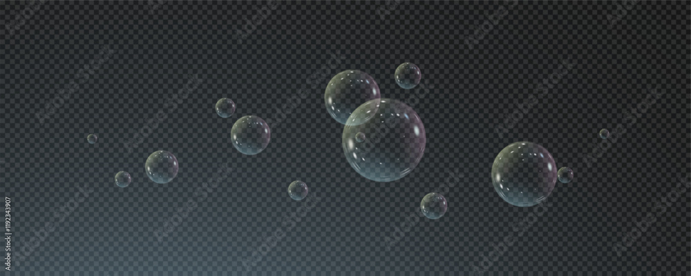Realistic soap vector bubbles png isolated on transparent background ...