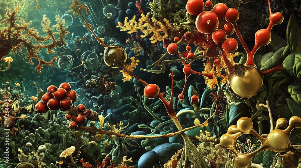 Depiction of toxic plants showcasing their chemical defensive ...