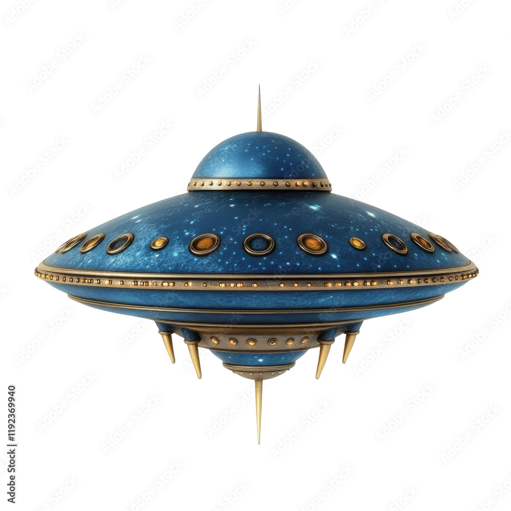 Cartoon UFO Design for Kids on transparent background. Stock Photo ...