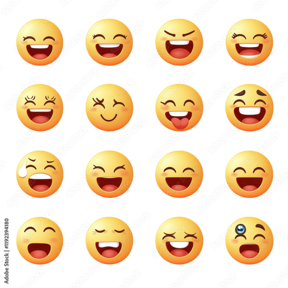 Happy emojis expressing various emotions like joy, laughter, and ...