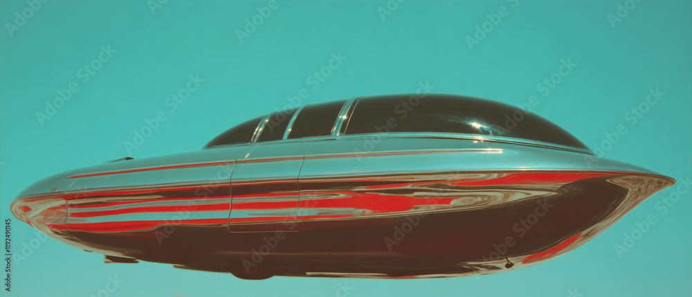 Streamlined vehicles showcase sleek chrome aesthetics and atomic age ...