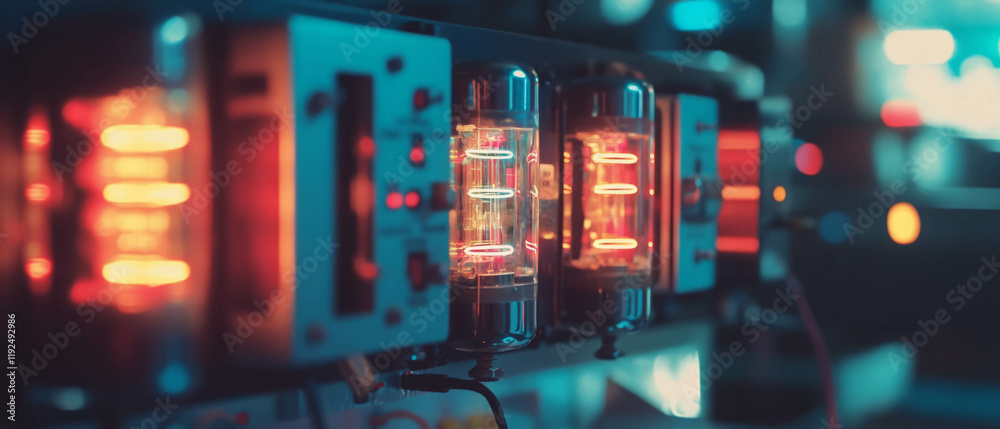 Exploring the captivating world of vacuum tube technology with glowing ...