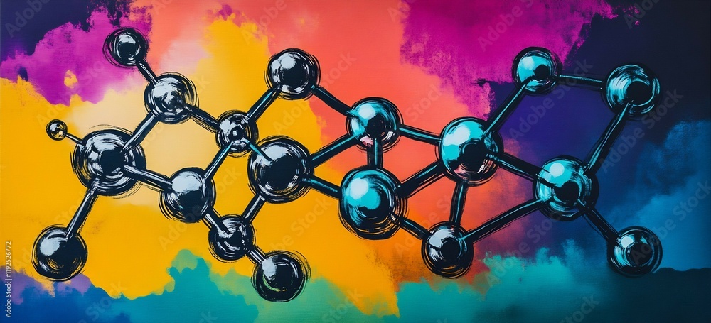 Bold design featuring molecular structures of alkanes alkenes and ...