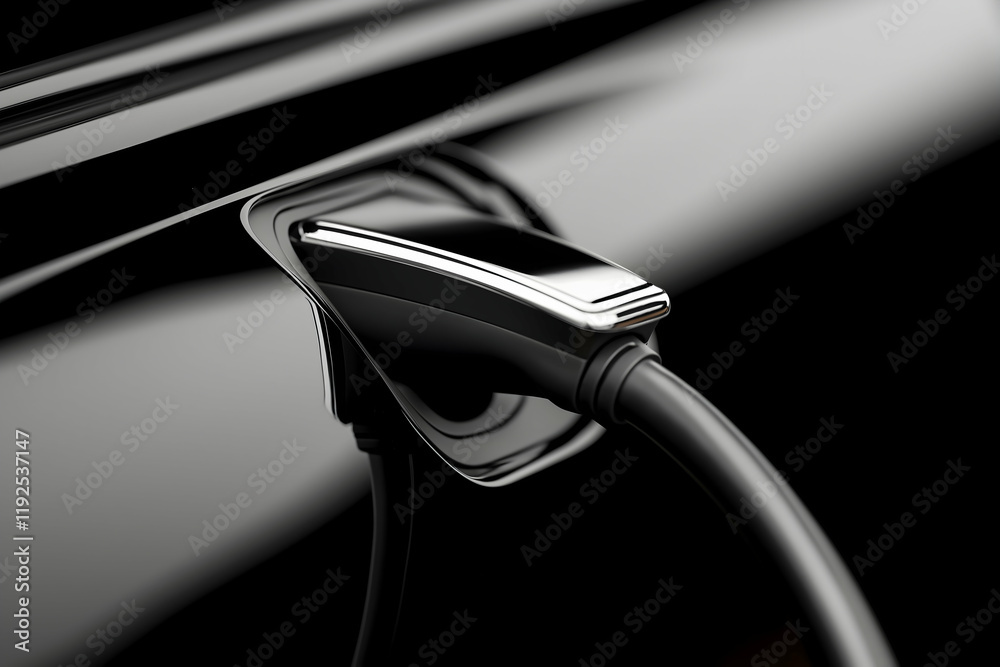 A sleek black charging port with a cable, emphasizing modern design and ...