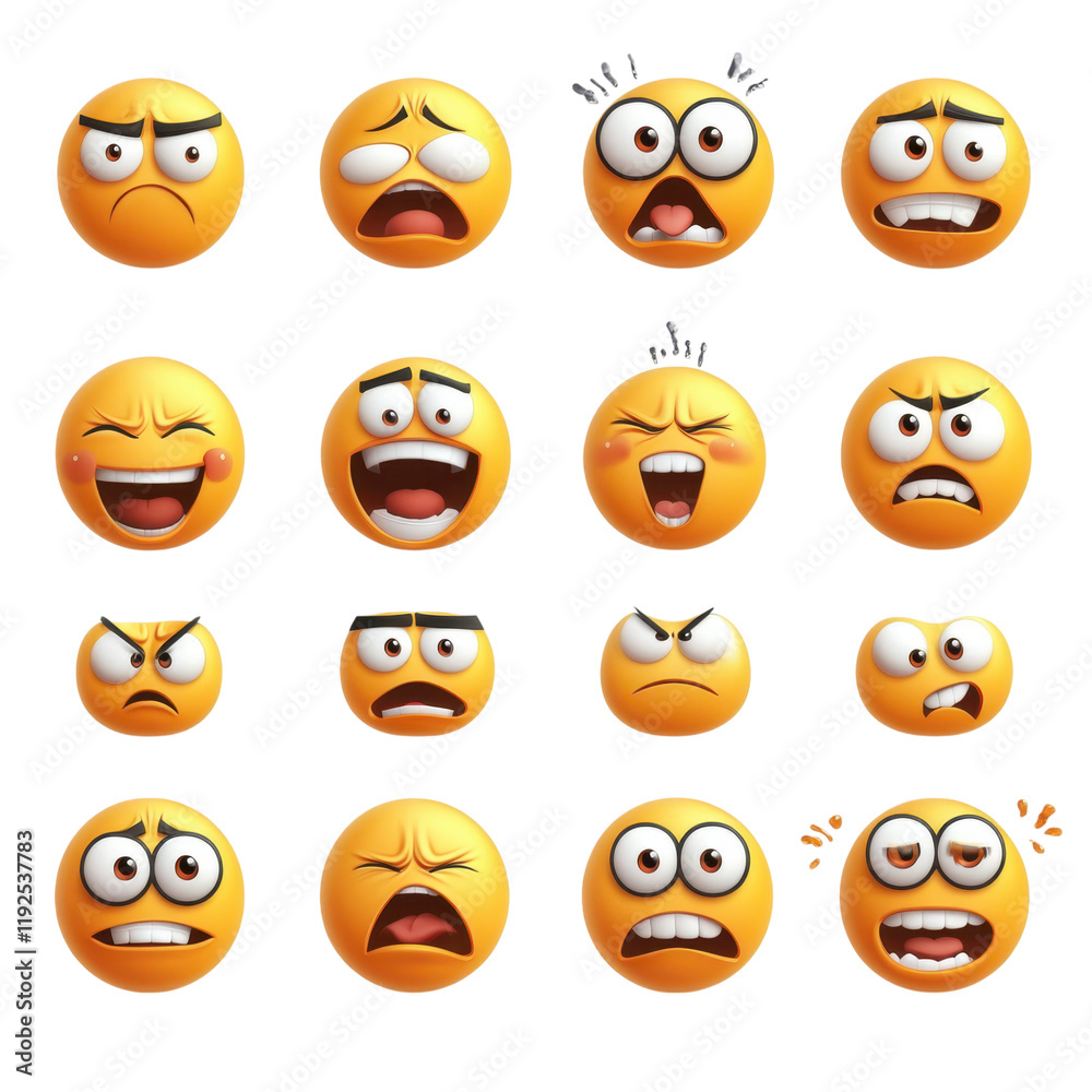 collection of emoji symbols displaying various emotions like happiness ...
