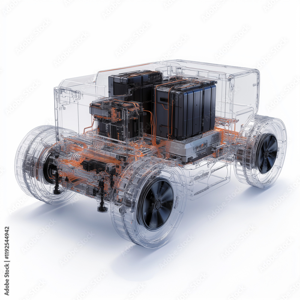 Electric vehicle engine powertrain innovation design. A schematic ...