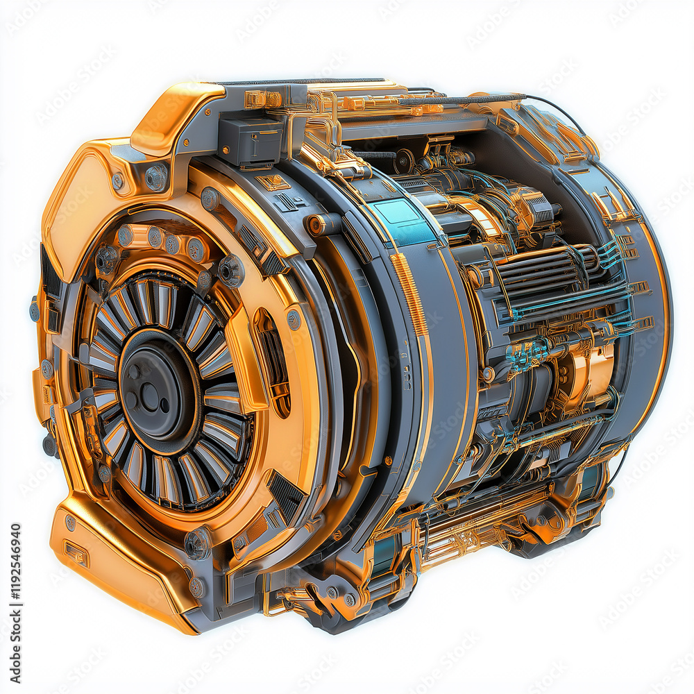 Electric vehicle engine powertrain innovation design. Animated electric ...