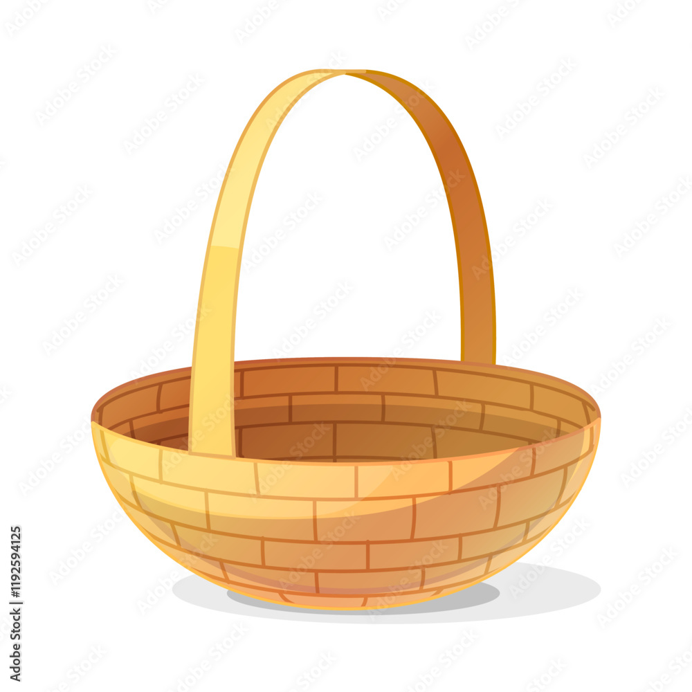 vector cartoon illustration empty basket. Clipart isolated on ...