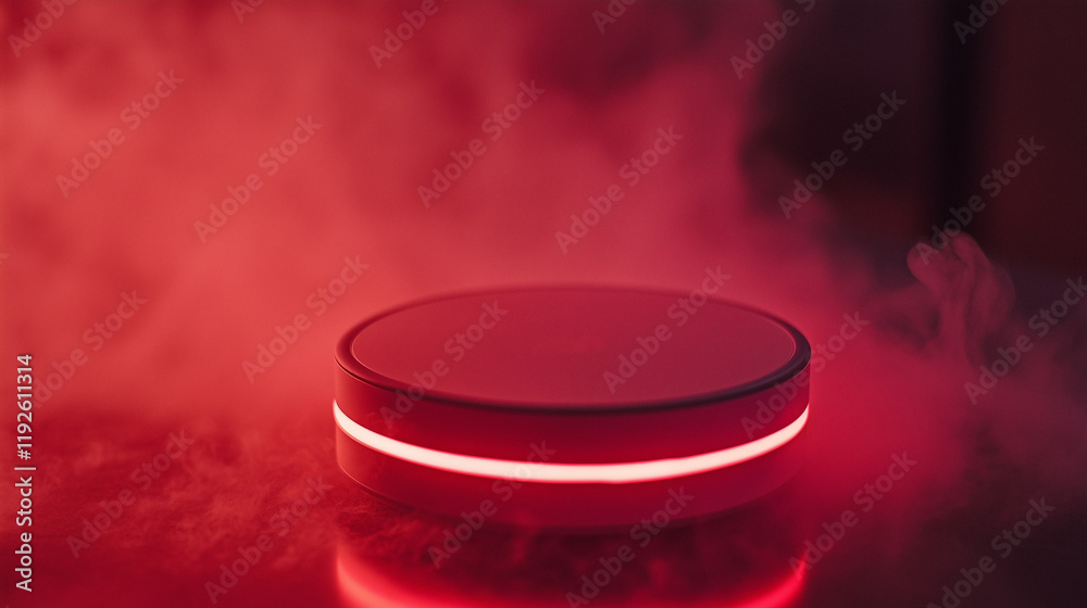 Smart Robotic smoke detector robot device blinking fire alarm with red ...