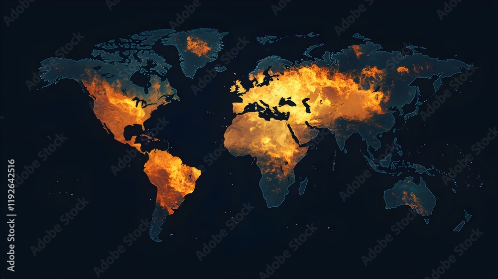 An interactive digital representation of the world, showcasing climate ...