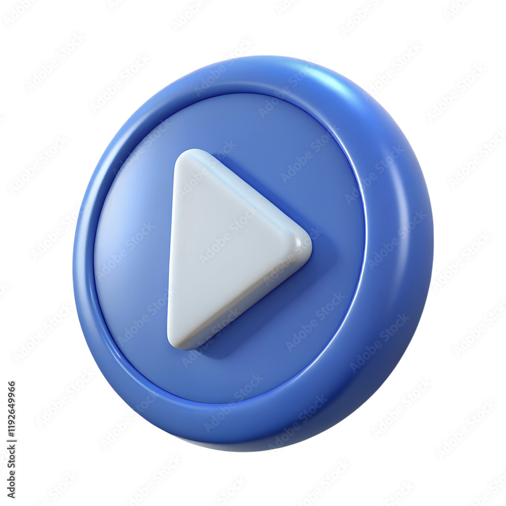 Plastic 3d icon of player in a minimalistic style for the interface of ...