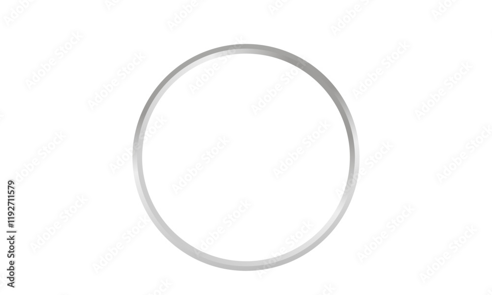 Silver circle frame on transparent background, metallic round border ...