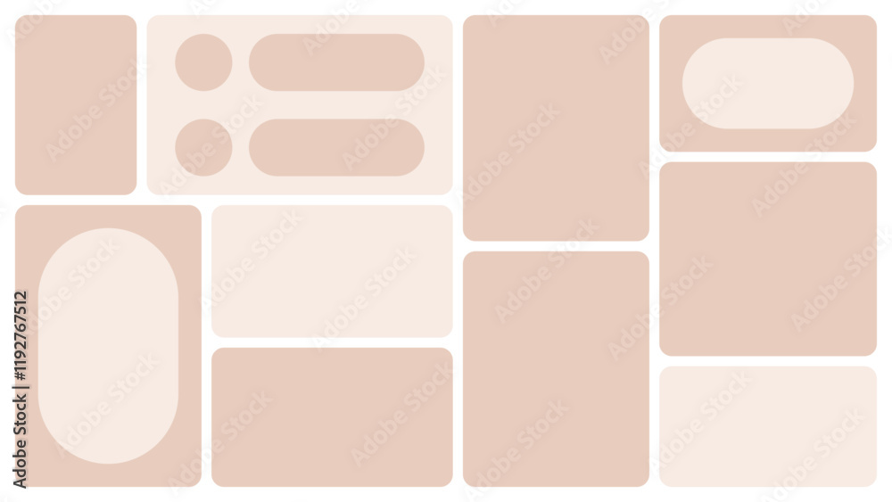 Bento box template. Y2K collage grid shapes. Geometry modular moodboard ...