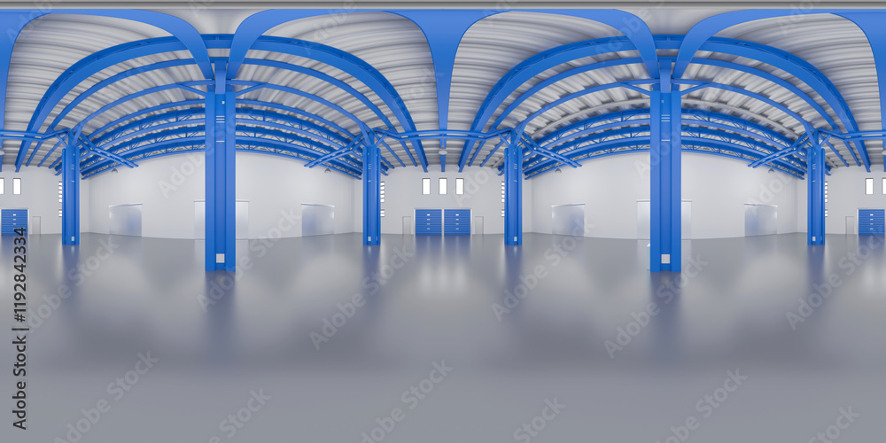 Full spherical hdri panorama 360 degrees of empty exhibition space ...