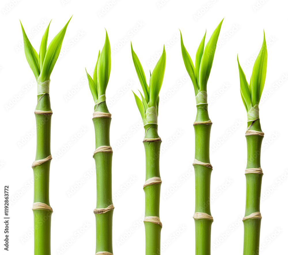bamboo sprouts arranged isolated on a transparent background. fresh ...