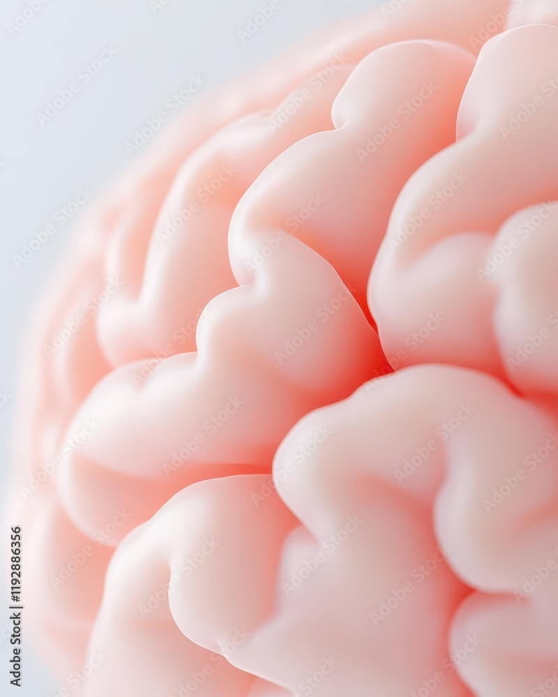 The realistic diagram of the brain highlights the frontal lobe against ...