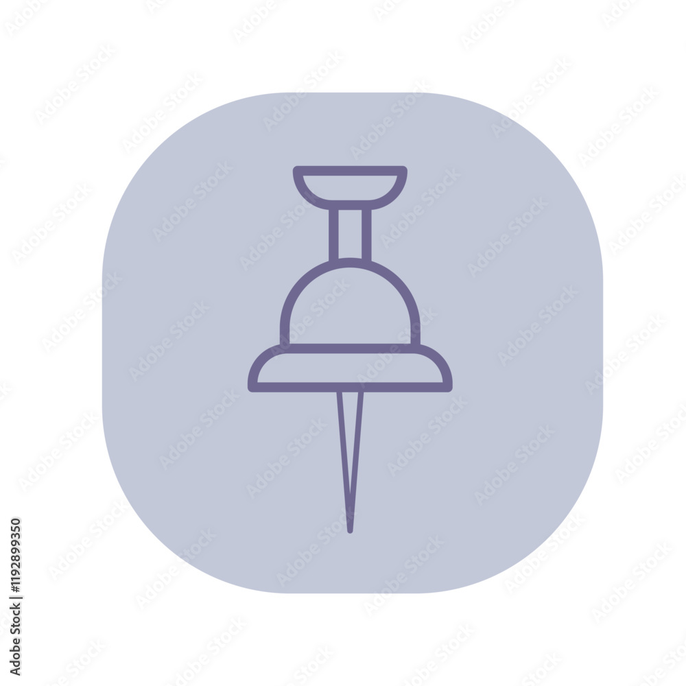 Pushpin line icon. Thumbtack, pin outline sign. Stationery, business ...
