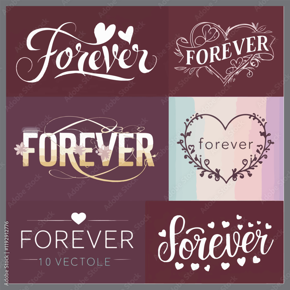 Unique brushpen lettering forever together. Coligrafic composition for ...