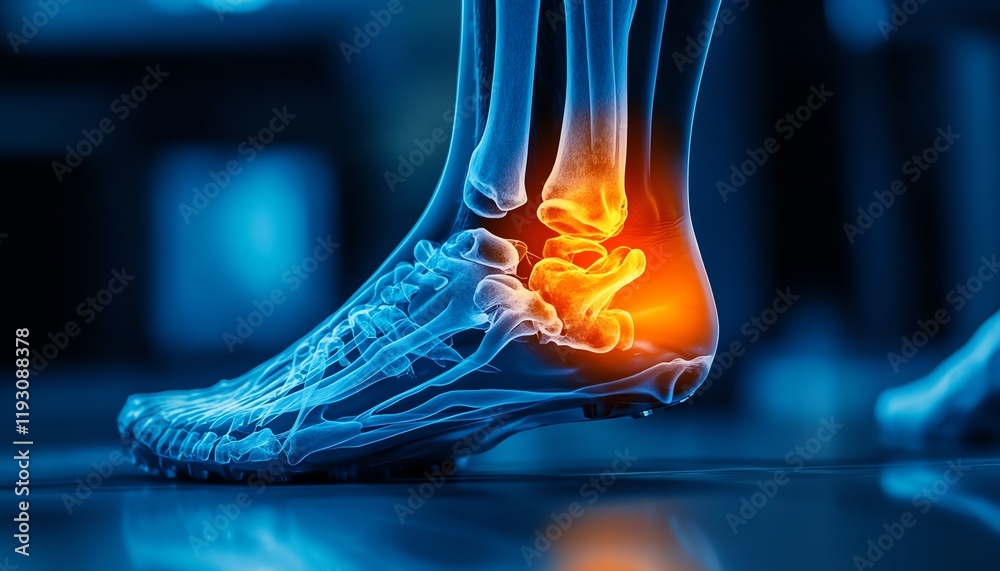 Stock-Illustration „Male athlete s foot and ankle under Xray, detailed ...