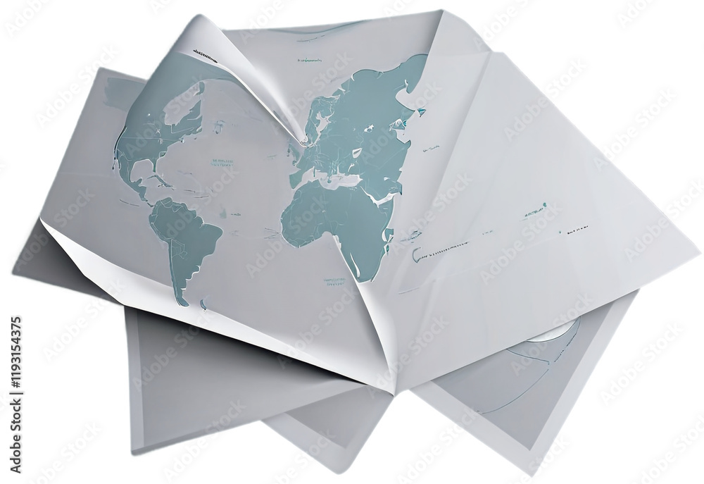 A folded map icon featuring visible creases, symbolizing navigation ...