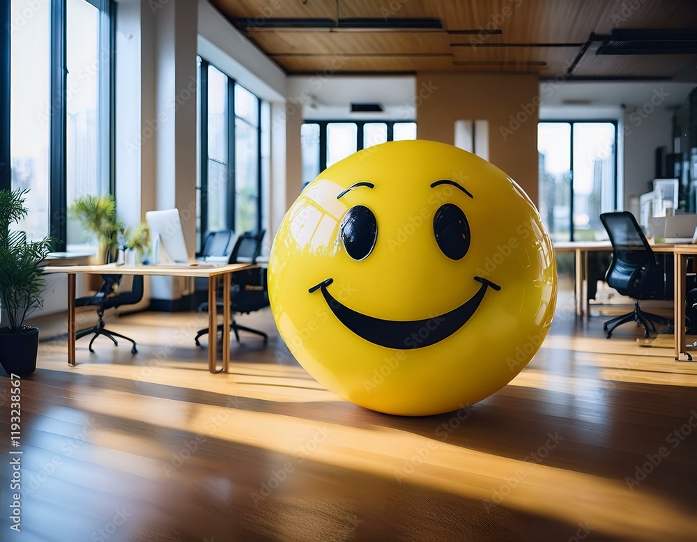 Generated image Positivity in the workplace demonstrated by a yellow ...