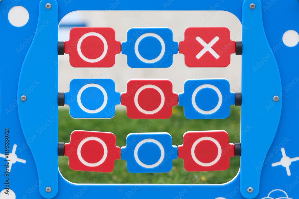 Tic-tac-toe board set up on a grassy lawn Stock Photo | Adobe Stock