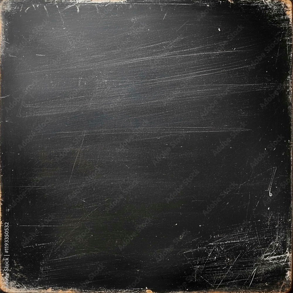 Black chalkboard background, top view, no text or symbols on the board ...