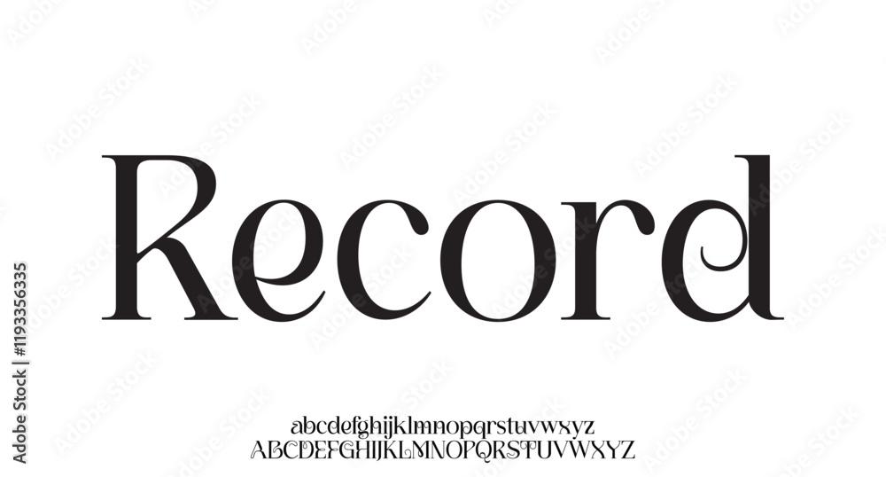 Record, Elegant modern alphabet letters font logo. Typography luxury ...